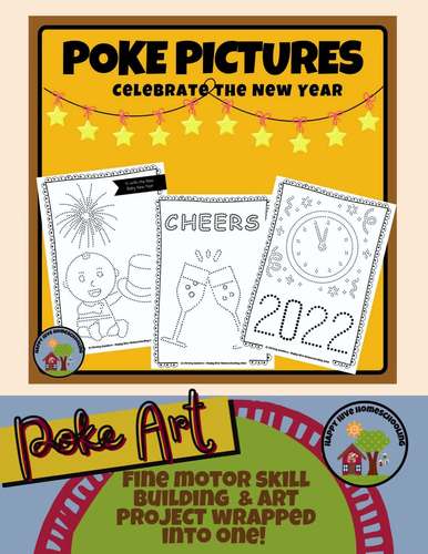 Push Pin Poke Art - New Year Celebrations by Happy Hive Homeschooling