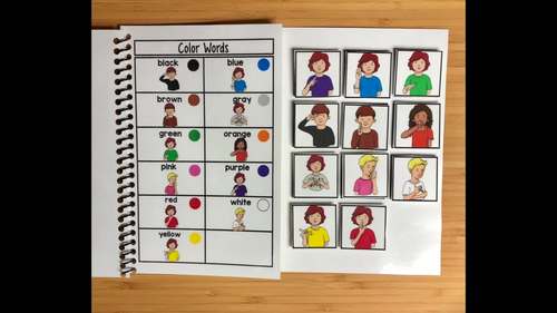 ASL Color Words Practice Book - ASL Adapted Book by Teacher Jeanell