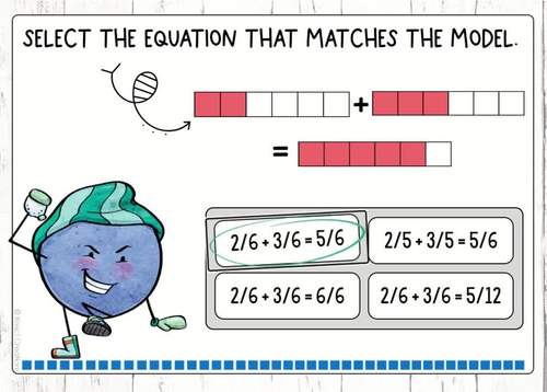 Add and Subtract Fractions Digital Boom Cards - 4th Grade Math Review