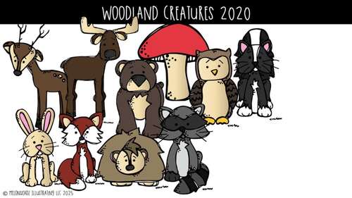 Woodland Creatures clip art 2020, forest animals COMBO PACK | TPT