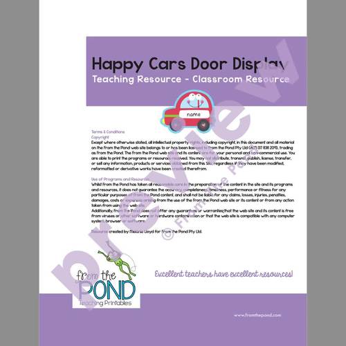Editable Car-Themed Classroom Door and Bulletin Board Display by From ...