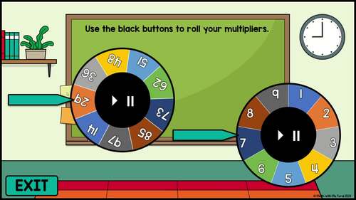 Back to School Number Spinners for Multiplication for Power Point™ | 2by1