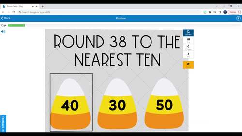 Rounding Tens and Hundreds Candy Corn Boom Cards by Hands on Learning LLC