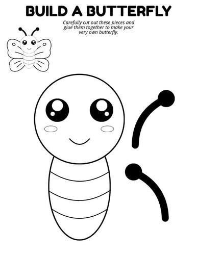 Butterfly Craft Printable, Cut and Paste Activity, Preschool Fine Motor ...