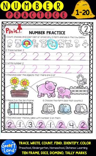 Number Practice 1-20 Handwriting and Counting | Distance Learning