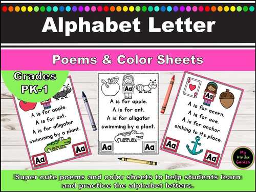 Alphabet Phonics Poems Letter Sound Posters & Coloring Pages for Back ...