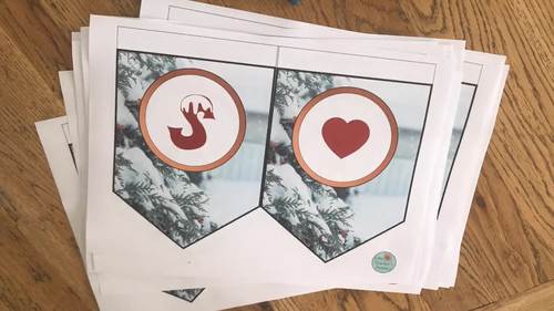 CHRISTMAS bunting flags in SNOWY PINE Theme set 5 by One Teacher's Journey