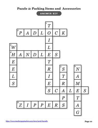 Luggage Packing Baggage Claim Sub Plans: Newcomer ESL Crosswords with ...