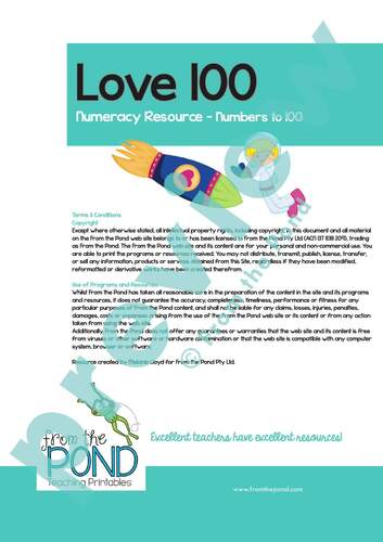 Hundred Chart Game - Ten More Ten Less by From the Pond | TPT