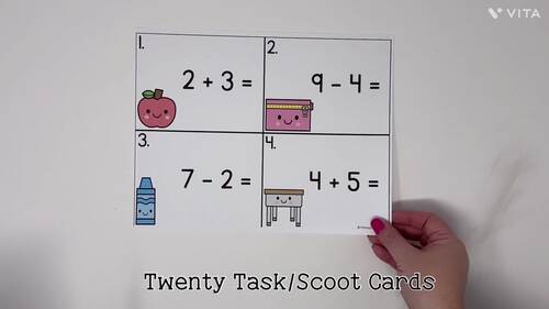 Addition and Subtraction Within 10 Math Fact Fluency Scoot Game Task ...