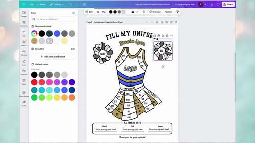 Custom Cheer Fundraiser Template, Fill My Uniform Flyer Tracker and ...