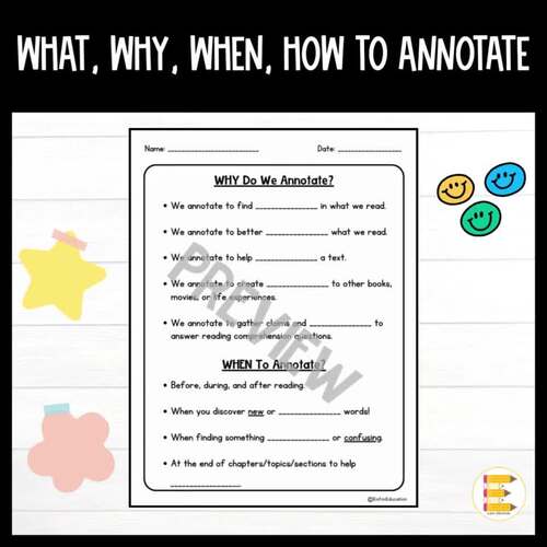 How To Annotate a Text Worksheet - Annotation Guide Practice | TPT