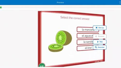 Spanish Boom Cards: Las Frutas - Fruits (Food) by NATAM | TPT