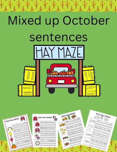 Mixed Up October Sentences by The Hippie Teacher 77 | TPT