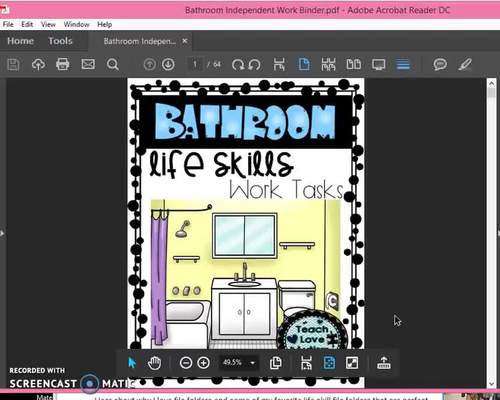 Household Independent Work Binder: Bathroom by Teach Love Autism