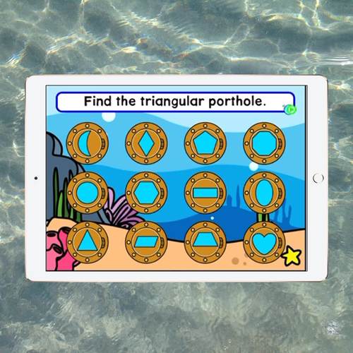 Find the ocean shapes | BOOM CARDS with audio | TRIANGLE | TPT