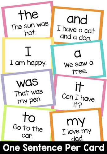 Sight Word Cards 1-300 Bundle - High Frequency Words With Sentences