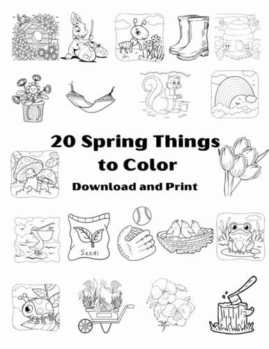 Spring Things, 20 Coloring Pages PLUS/Spring Season/Springtime Fun