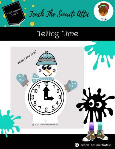 Snowman Clock - What time is it? by Teach The Smarti Attic | TPT