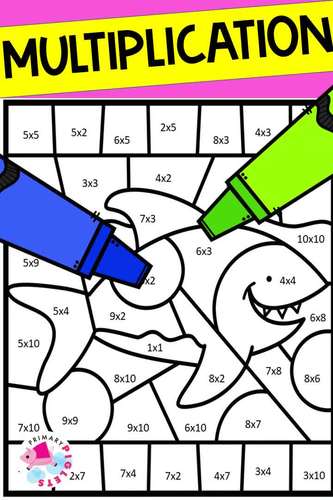 Summer Multiplication Color by Number Ocean | Shark Week by Primary Piglets