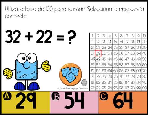 Sumar con la tabla de 100 Números al 99 DIGITAL | TPT