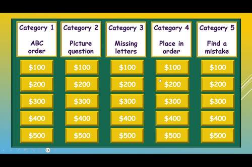 ELA, Phonics, Jeopardy Game, Consonants, Digraphs, UFLI aligned, 42-45