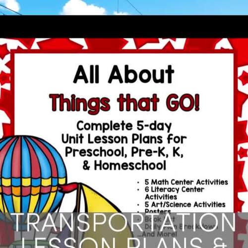 Transportation Theme Activities for Preschool & PreK by Teach PreK