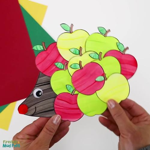 Apple Hedgehog Craft (Fall) by Fireflies and Mud Pies | TPT