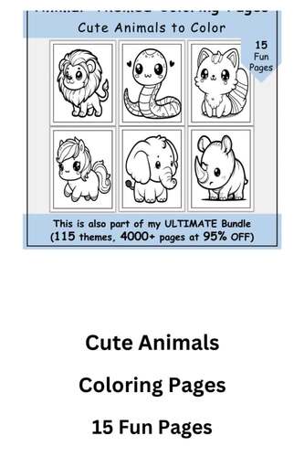 Cute Animals Coloring Pages for Kids | Printable Coloring Activity ...
