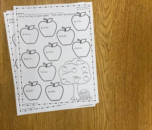 Math Fact Practice Differentiated Fall Worksheets With Word Problems