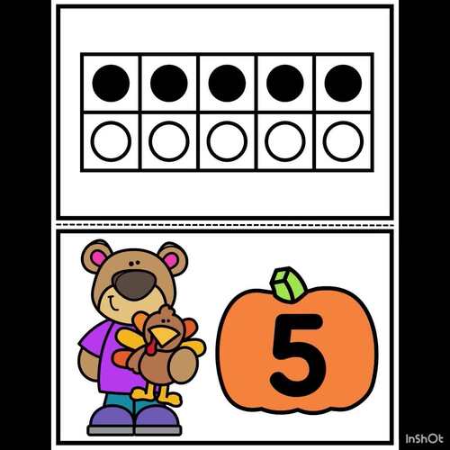 Thanksgiving Numbers to 20 Matching Cards Bundle | Ten Frames and ...