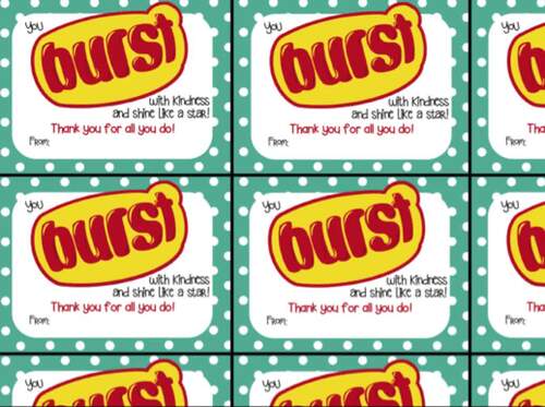Starburst & Skittles Teacher (Staff) Appreciation Gift Tag Bundle