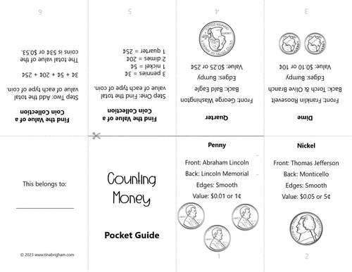 Counting Money Mini Book by Tina Brigham | TPT
