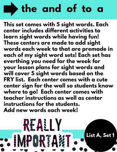 Sight Word Worksheets, Centers, Lesson, Interactive Notebook, Sub Plans ...