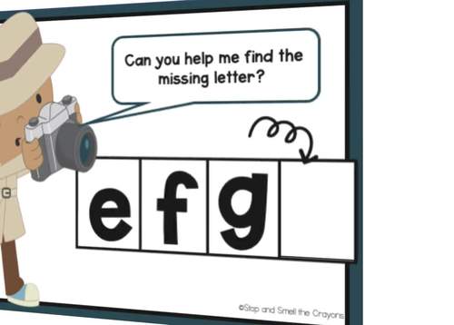 Boom Cards | Missing Alphabet Letters by Stop and Smell the Crayons