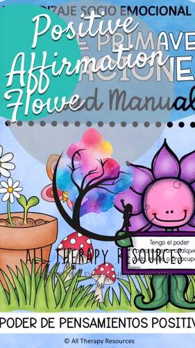 SPANISH VERSION - Growth Positive Affirmations Spring Flower Craft Activity