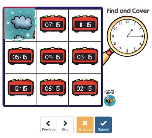 TELLING TIME TO THE QUARTER HOUR BOOM CARDS ACTIVITIES 1ST 2ND GRADE ...