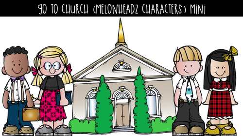 Go to Church clip art, LDS, Christian, Melonheadz Characters Mini