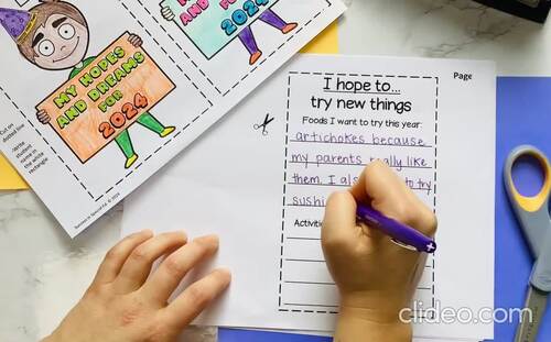 New Years 2024 Craft Booklet Activity Resolutions Goal Setting Hopes Dreams