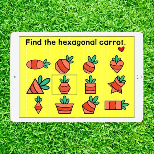 Find the Spring Shapes | BOOM CARDS with audio | HEXAGON | TPT