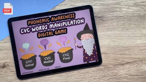 Phonological Awareness - CVC Manipulation - Interactive PDF, Boom Card ...
