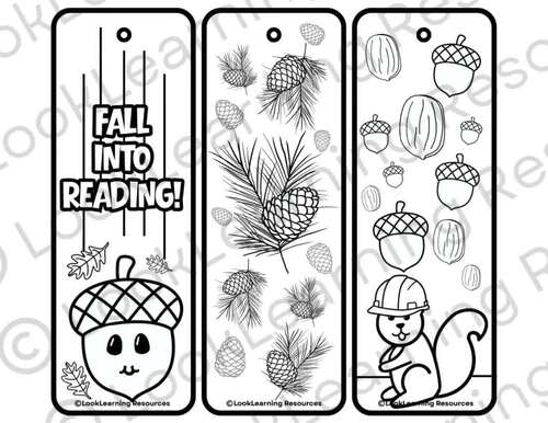 Fall Bookmark Coloring Craft/Activity/Coloring Sheets/Fall/Leaf/Apple ...