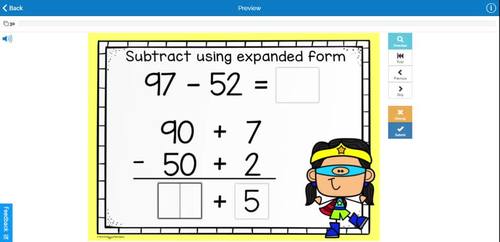 2 Digit Subtraction with Expanded Form No Regrouping BOOM Cards | TPT