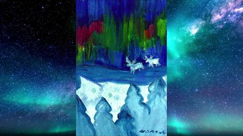 Reindeer And Northern Lights Paint By Numbers by Fairychamber | TPT