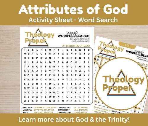Theology Proper - Word Search - Christian Activity Sheet | TPT