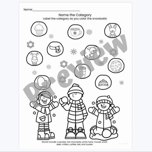 Winter Language Homework Packet Speech Therapy ELL RTI Activities and ...