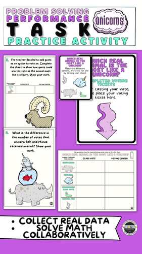 Problem Solving Performance Task - Fun Math Test Prep- Unicorns as Real ...