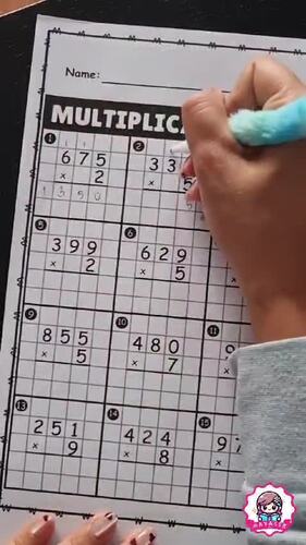 Graph Paper Worksheet : Multiplication 3 digit by 1 digit | Answer ...