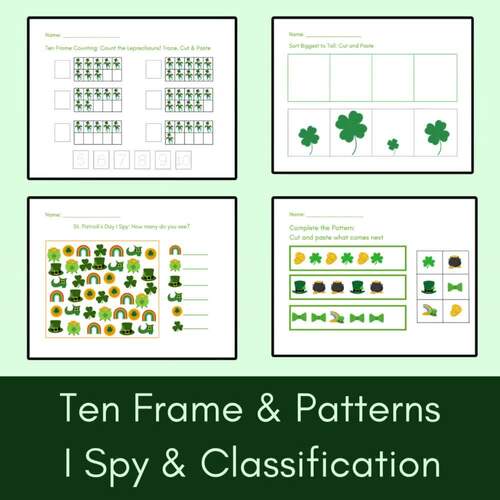 St. Patrick's Day Preschool Math: Count, Trace, Flash Cards, Printable ...