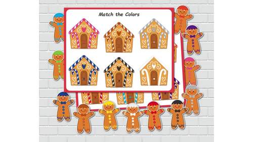 Gingerbread Man Color Matching Activity, Toddler Printable, Christmas ...